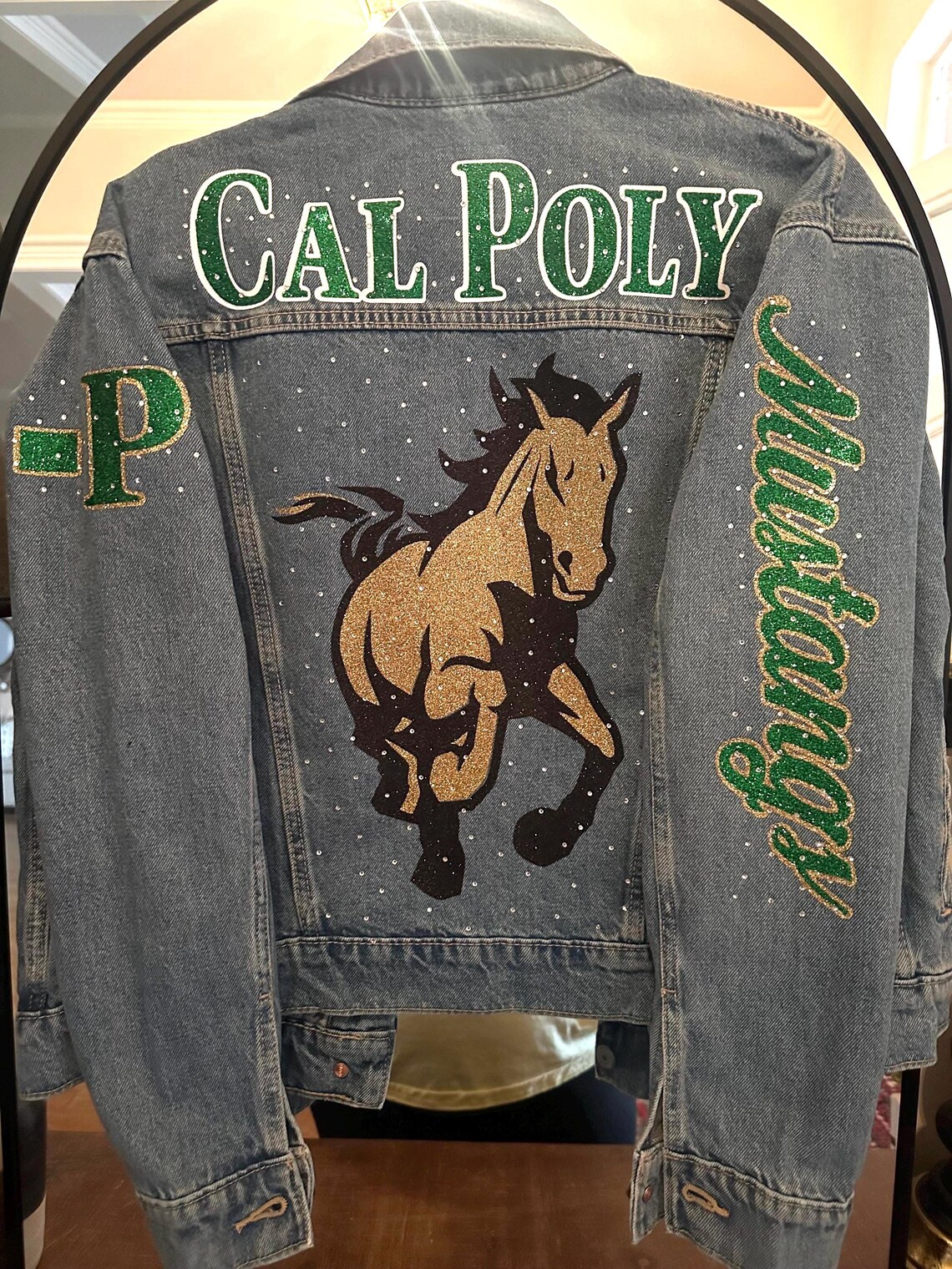College Jean Jacket Game Day Denim Jacket Custom Team Jacket Mom ...