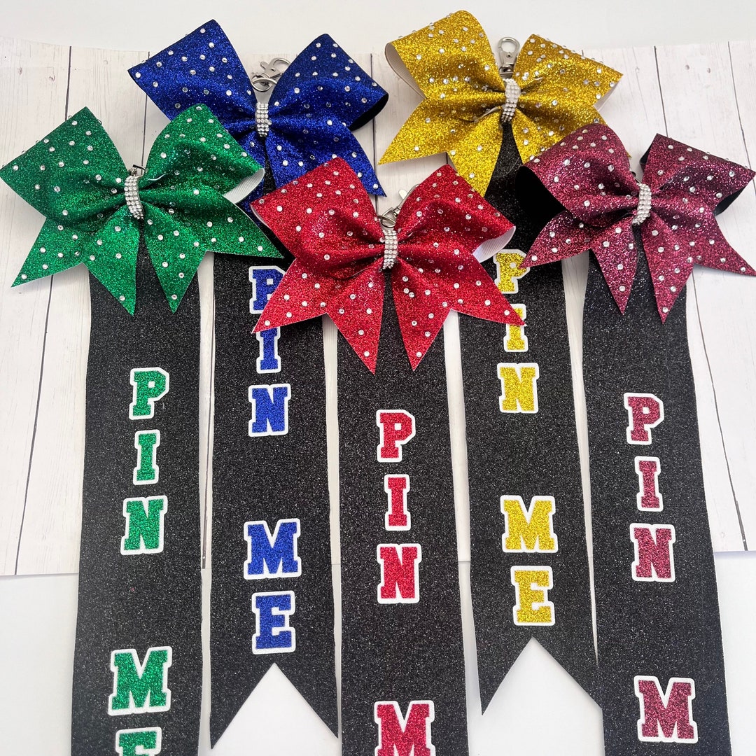 Pin Me Ribbon and Pin Combination Competition Pin Me Set Cheer Team ...