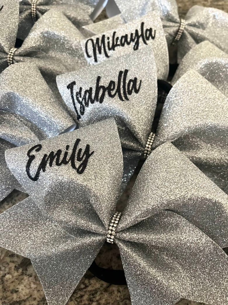 Team Cheer Bows Custom With Name Cheer Squad Bows Stiff - Etsy