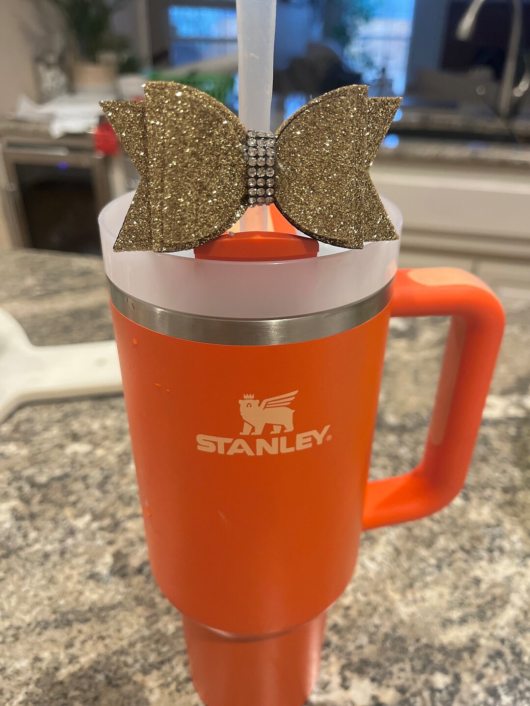 Glitter Bow Straw Topper Bow With Rhinestones Straw Bow for Cup Bow ...