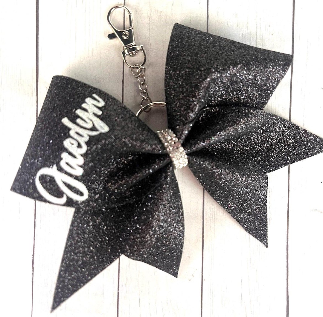 Keychain Cheer Bow Cheer Bag Tag Cheer Team Gift Personalized Cheer Bow ...