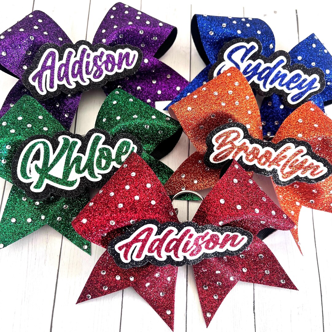 Cheer Bow Bag Tag Keychain Bow Cheer Backpack Bow Cheer Gift Team Bulk ...