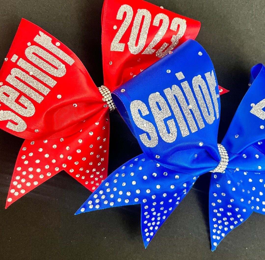 SENIOR Cheer Bow Satin Senior Bow Rhinestone Senior 2023 Gift - Etsy