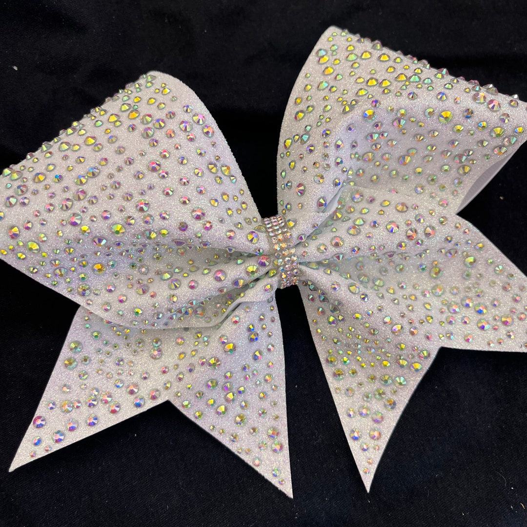Full Bling Cheer Bow AB Crystals Cheerleading Bow All Star Cheer Bow ...