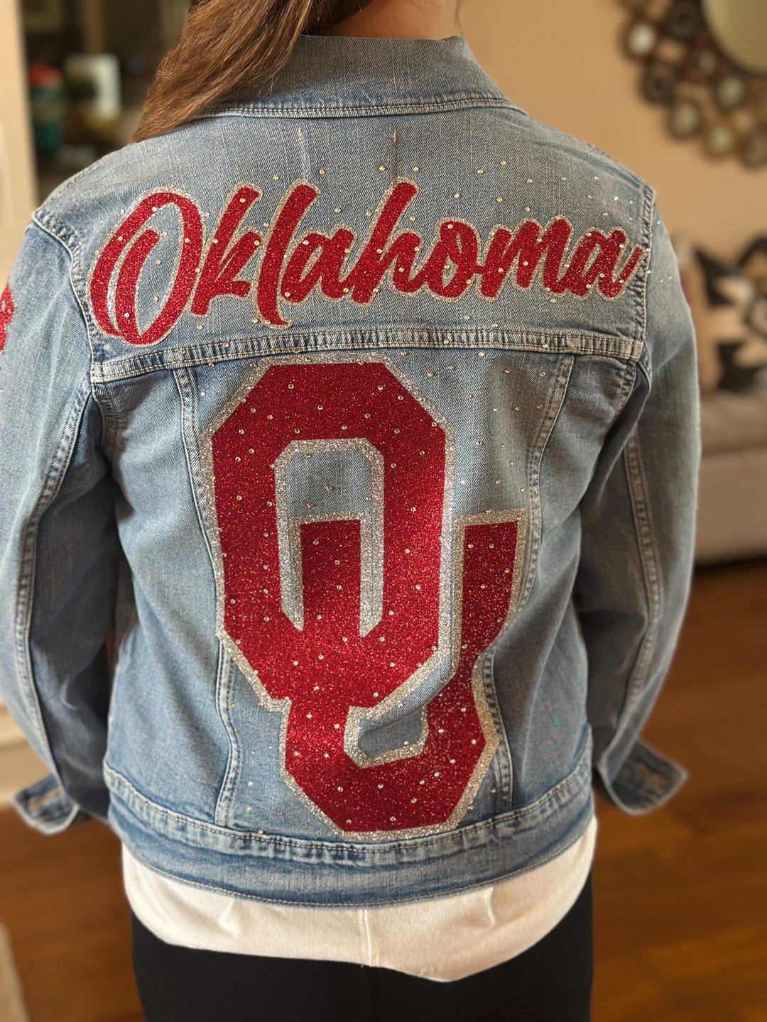 Oklahoma Jean Jacket Custom Game Day Denim Jacket for Game Day Jacket ...
