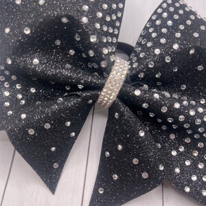Cheer Bow Black Rhiestone Cheer Bow Black Competition Cheer Bow Black ...