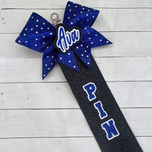 Jade Pin Me Ribbon With Rhinestones Pin Me Bow Cheer Pins Cheer Bow Bag ...