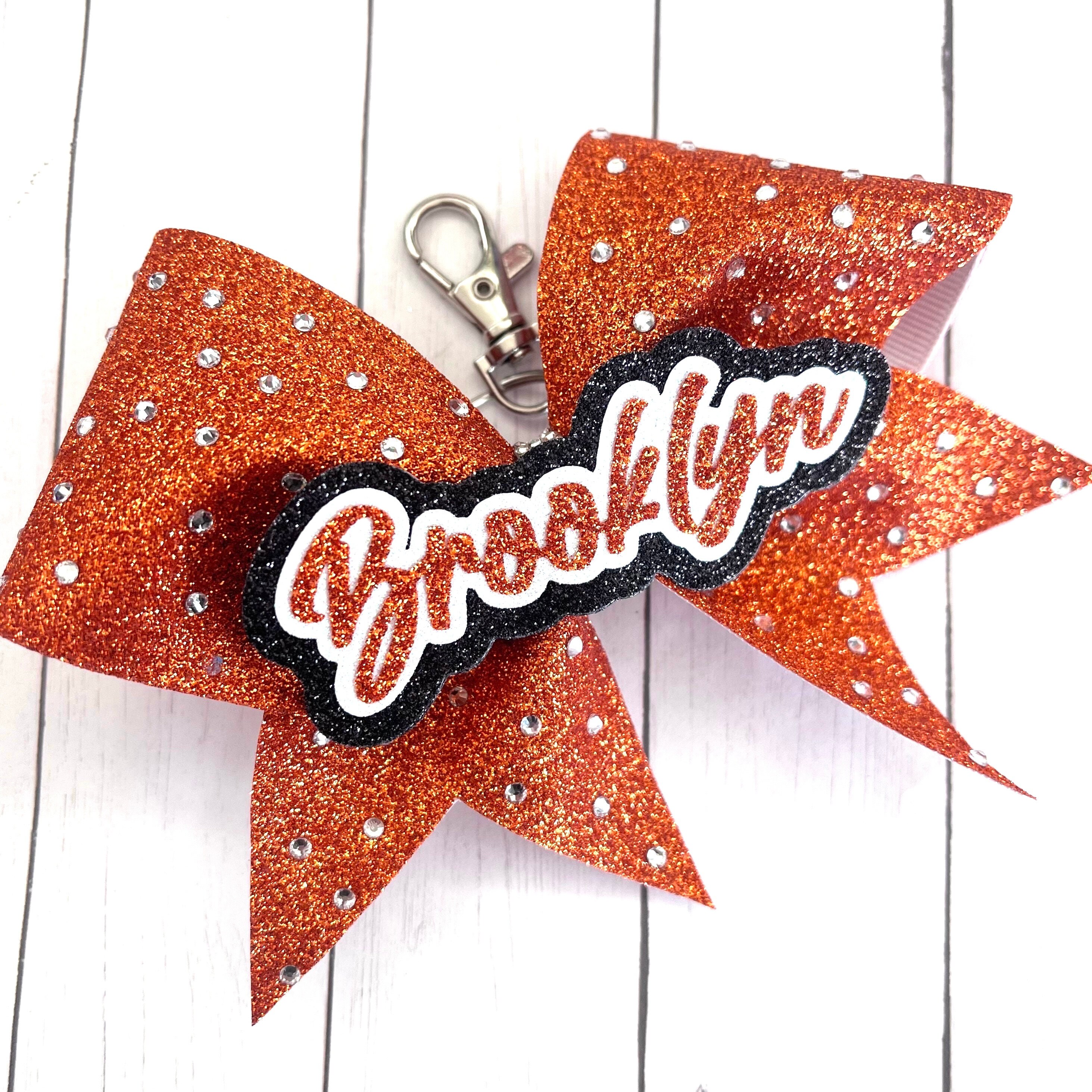 Cheer Bow Keychain With Name Bow Cheer Bag Tag Custom Cheer Gift ...