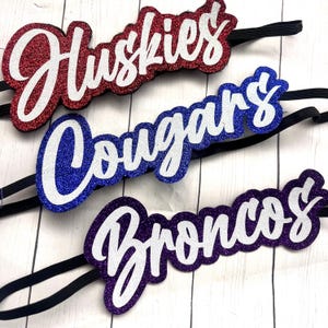 Personalized Glitter Headband for Sports Stretchy Headband for Youth ...