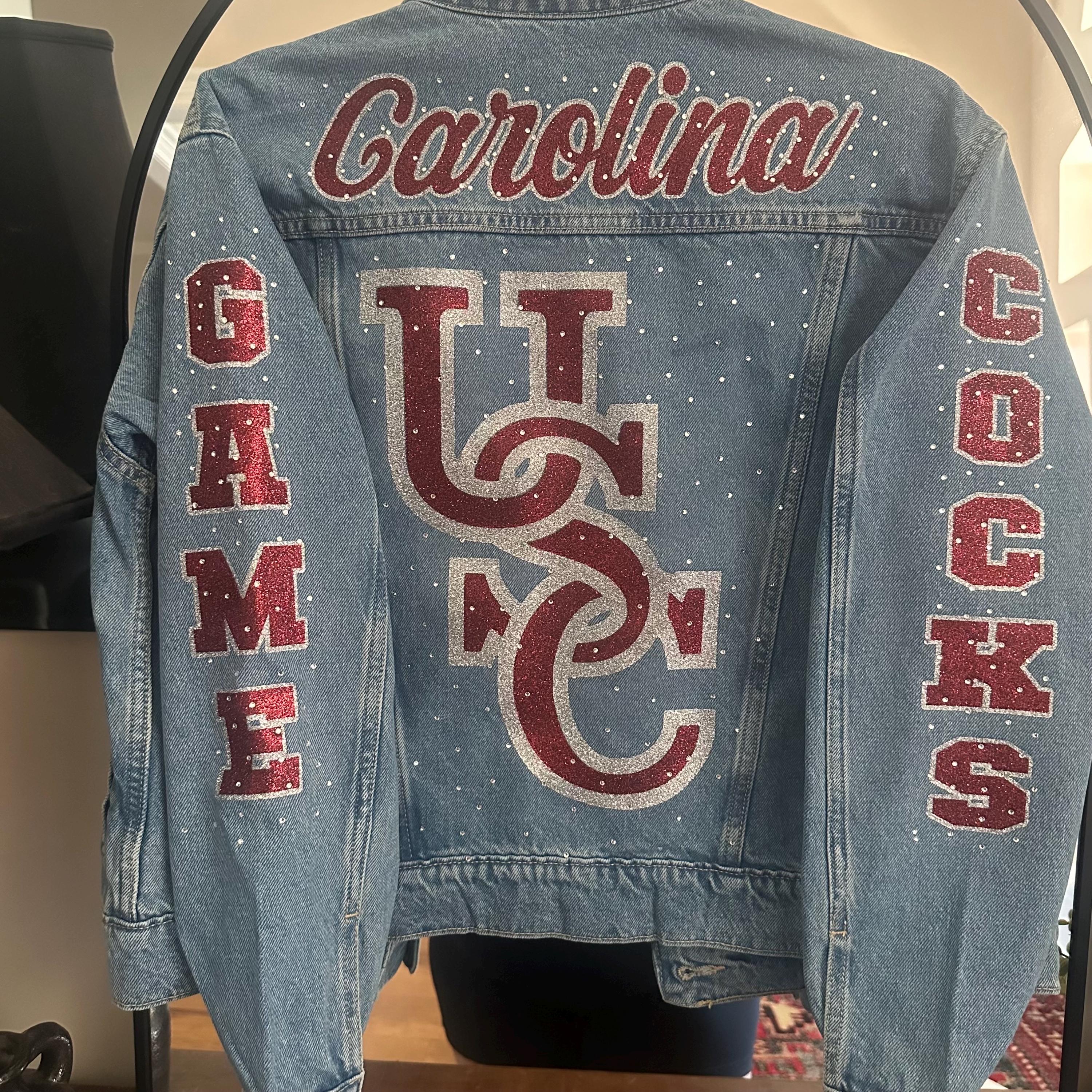 College Jean Jacket Game Day Denim Jacket Custom Team Jacket Mom ...