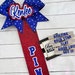Patriotic Pin Me Ribbon Red White Blue Pin Me Bow Cheer Spirit Pins ...