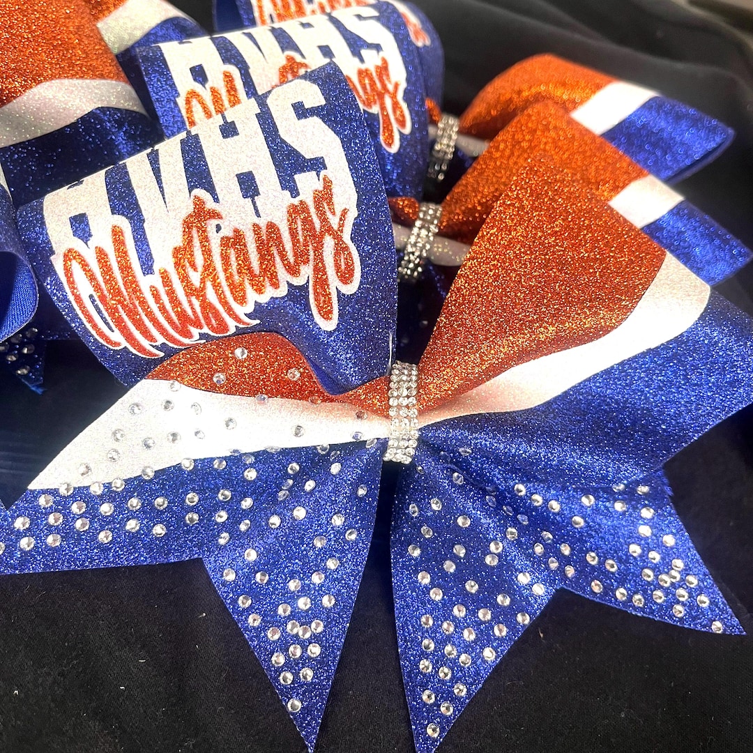School Cheer Bow Varsity Cheer Bow Competition Cheer Bow Rhinestone ...