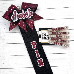 Red Pin Me Bow Cheer Gift Competition Cheer Gift for National Cheer ...