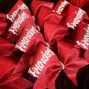 Team Cheer Bows Custom With Name Cheer Squad Bows Stiff Glitter Custom ...