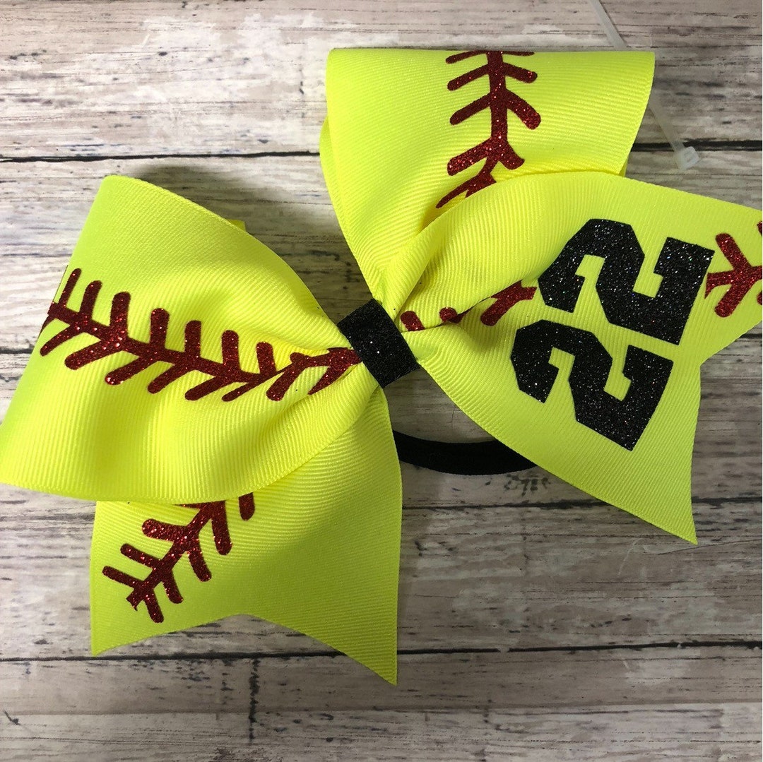 Softball Bow Softball Hair Bow Softball Team Bow Team Softball Bow ...