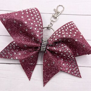 Black Rhinestone Keychain Bow, Cheerleader Gift Idea, Keychain Bow ...