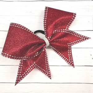 Cheer Bow With Rhinestone Trim Cheer Bow White Rhinestone Cheer Bow ...