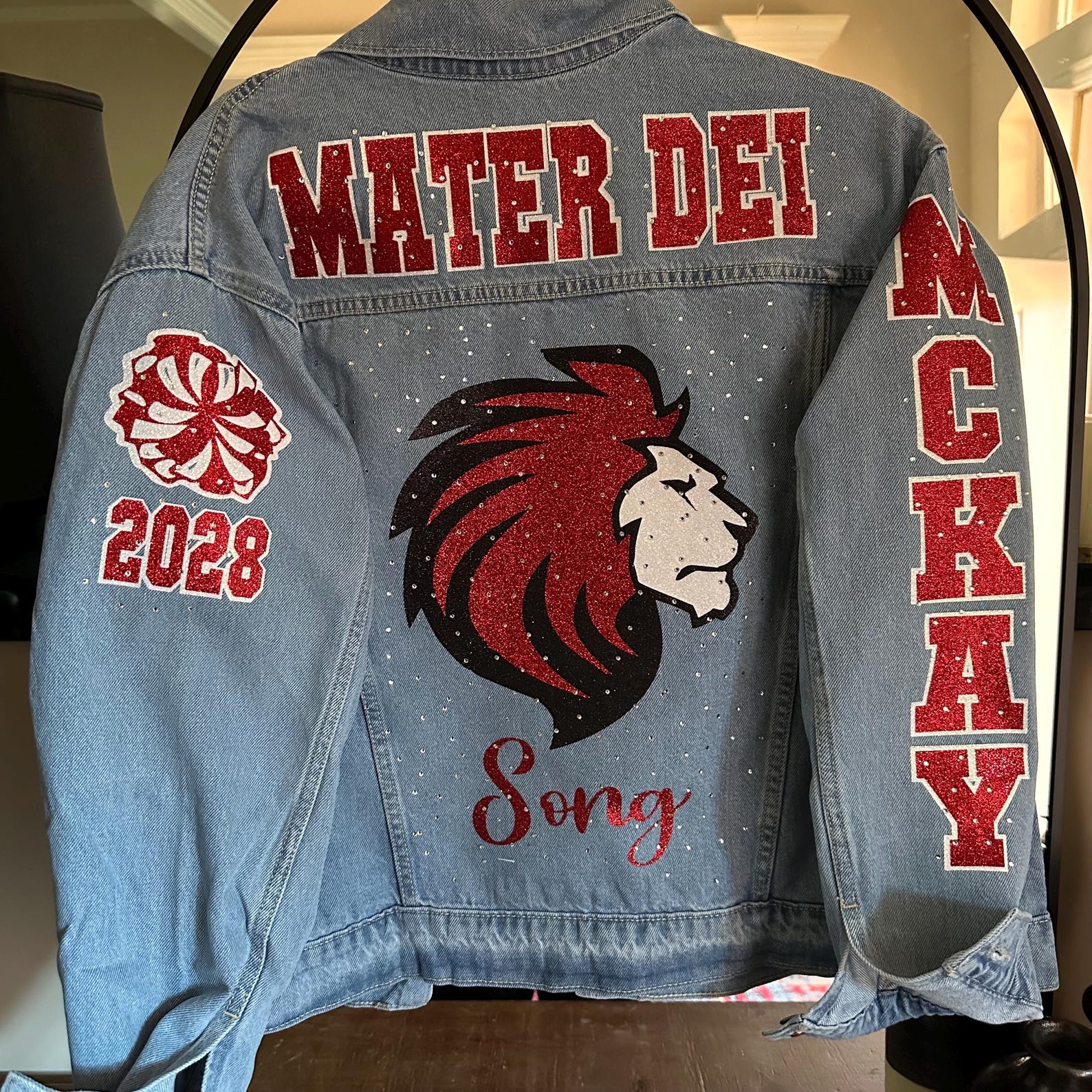 Cheerleader Jean Jacket Custom Game Day Denim Jacket Cheer Mom Jacket ...