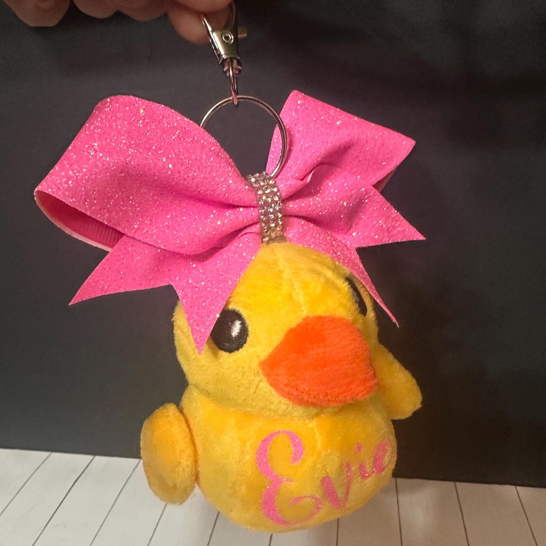 Cheer Duck Bag Tag 4 Tall Stuffed Animal Duck Keychain Cheer ...