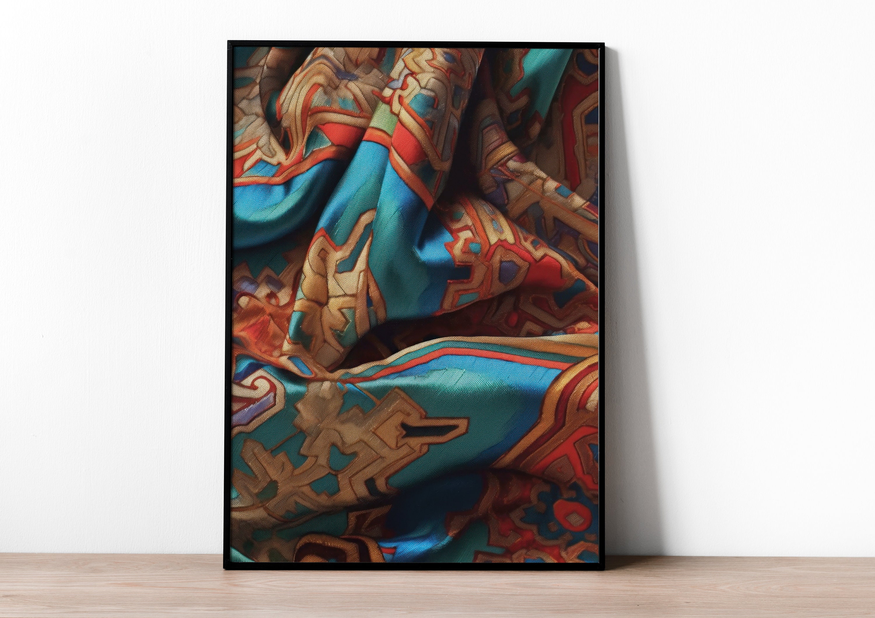Set of 3 Moroccan Style Fabric Print, Colorful Oriental Wall Art ...