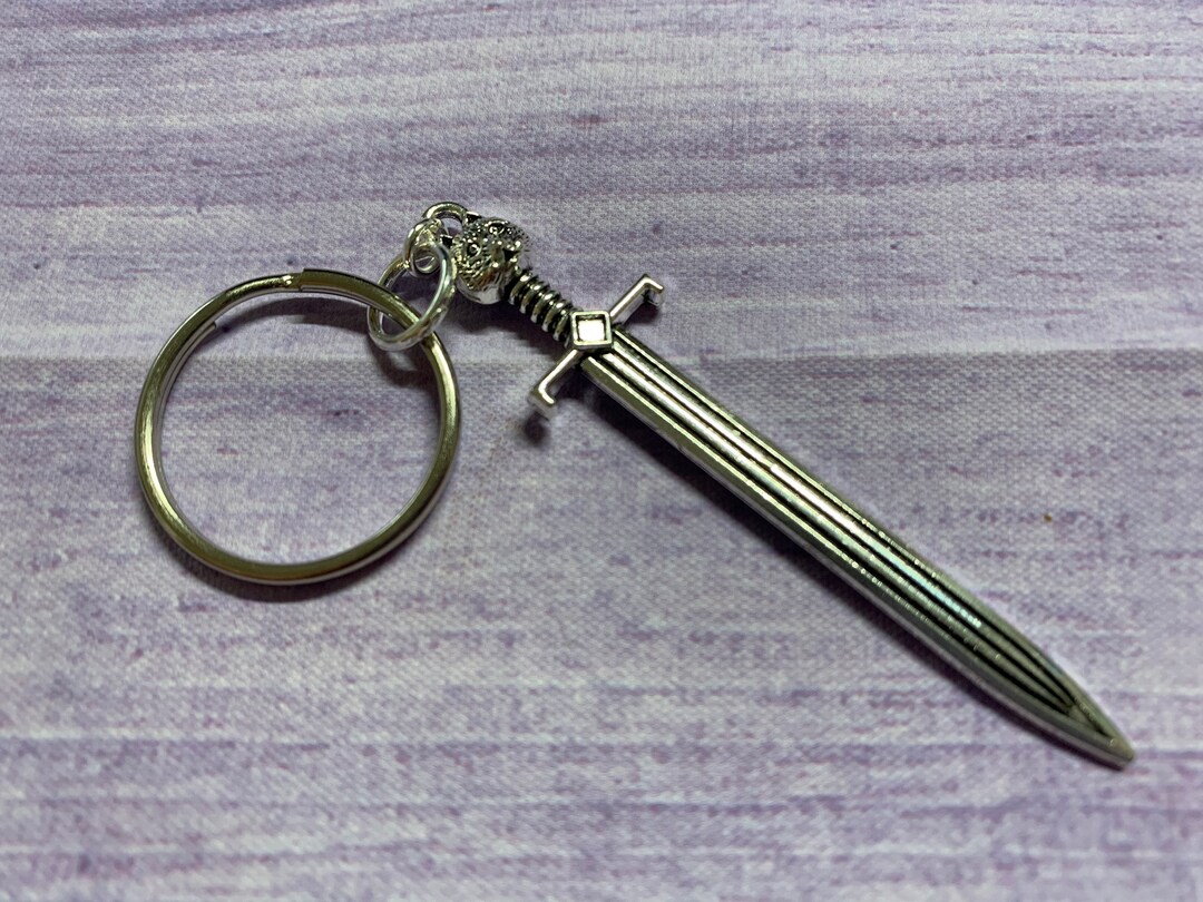 Cat Head Sword Key Ring, Handmade Antique Silver Game of Thrones ...
