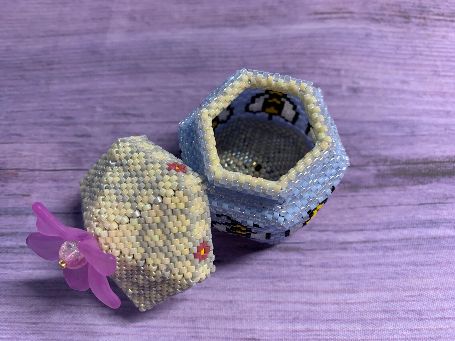 Trinket Box Handmade Seed Bead Trinket Box Pink Trinket Box | Etsy