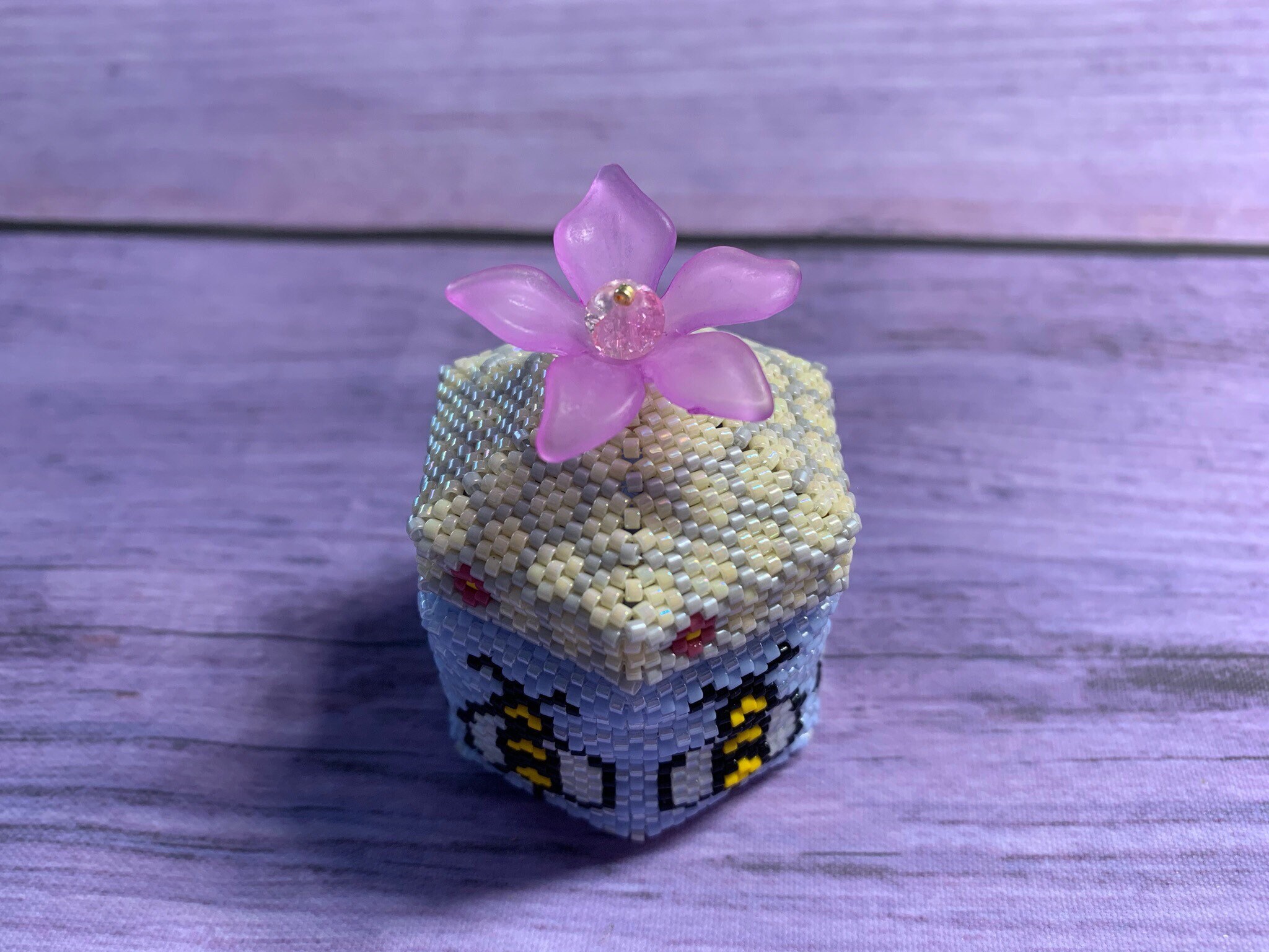 Trinket Box Handmade Seed Bead Trinket Box Pink Trinket Box | Etsy