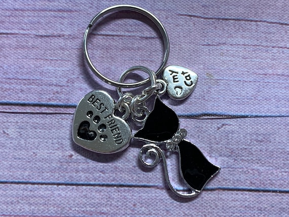 Black Cat Key Ring Personalised Cat Key Ring Best Friend Cat - Etsy