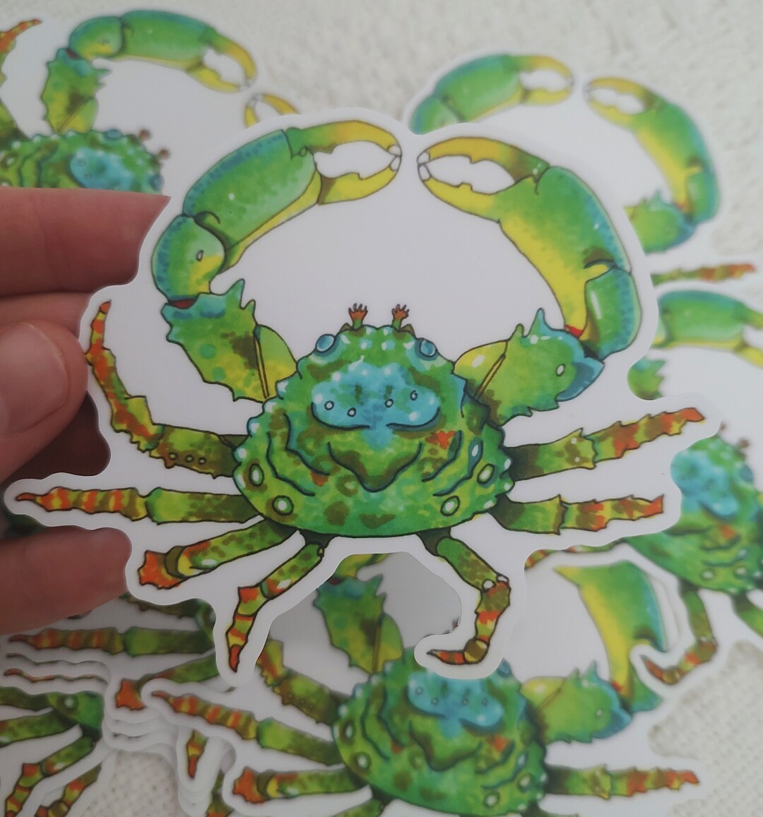 Emerald Crab Vinyl Sticker - Etsy
