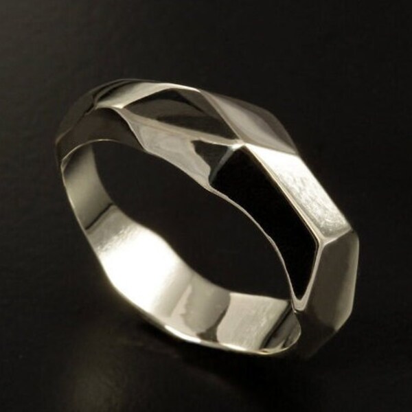 Faceted Wedding Ring - Etsy