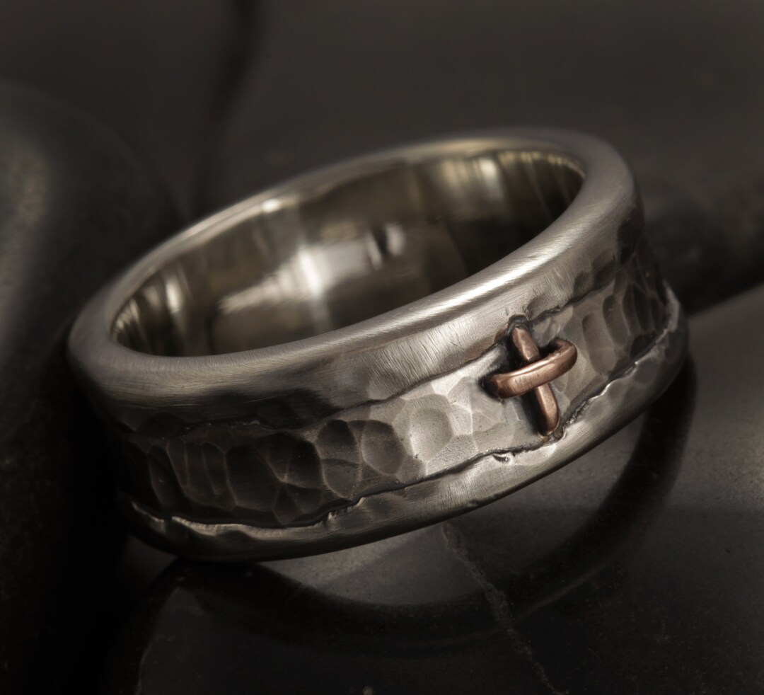 Rustic Mens Ring, Wedding Ring, Rustic Mens Wedding Band, Mens ...