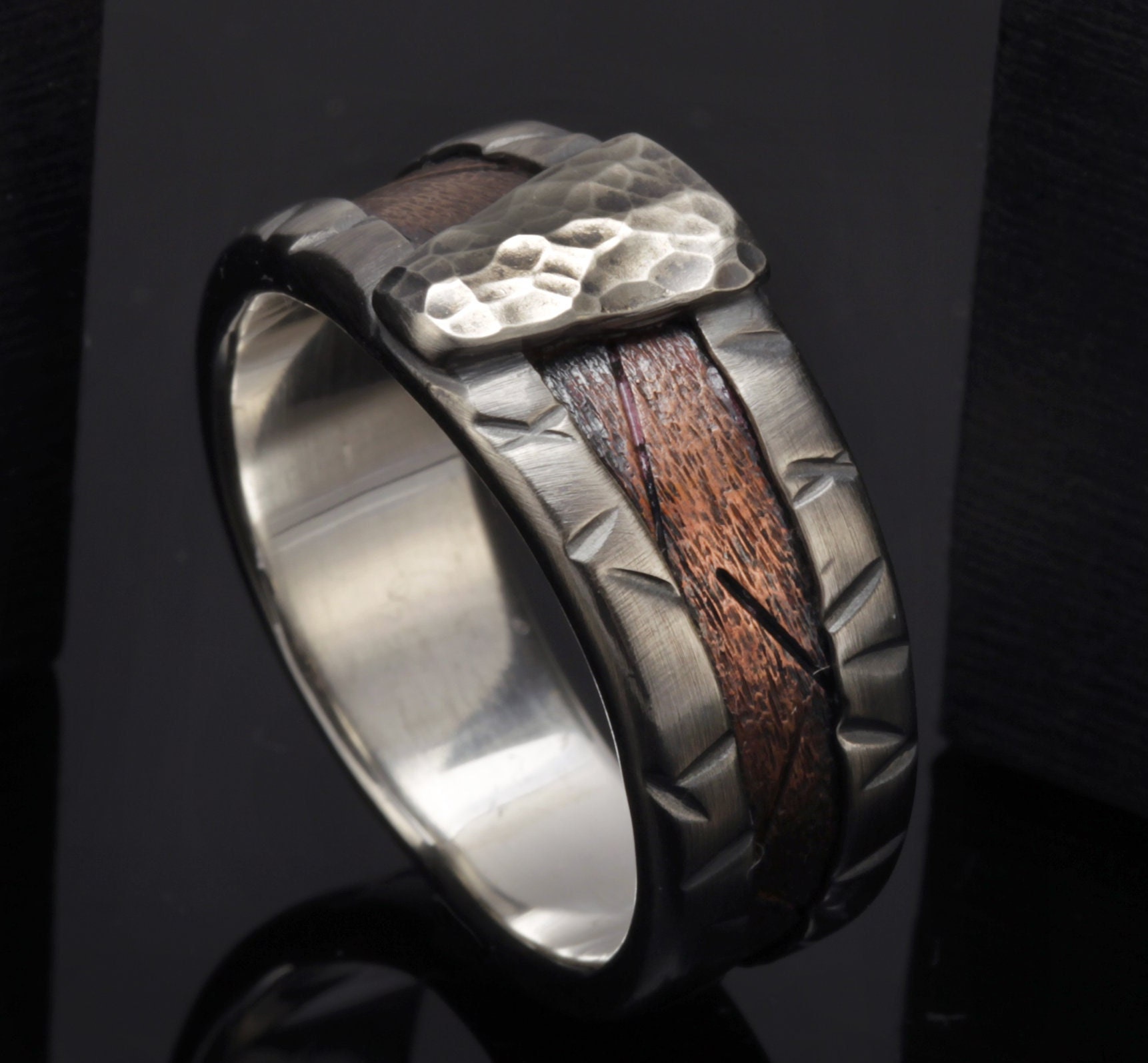 Men Wedding Band Handmade Unique Ring Rustic Wedding Ring - Etsy