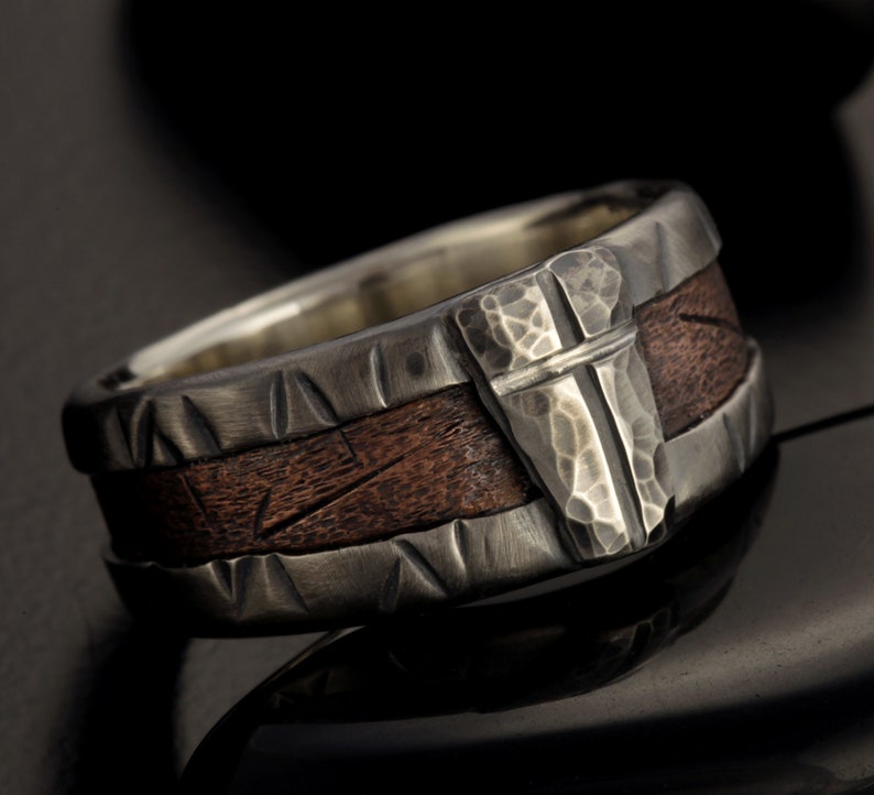 Rustic Mens Band Man Ring Man Cross Ring Man Silver Ring - Etsy