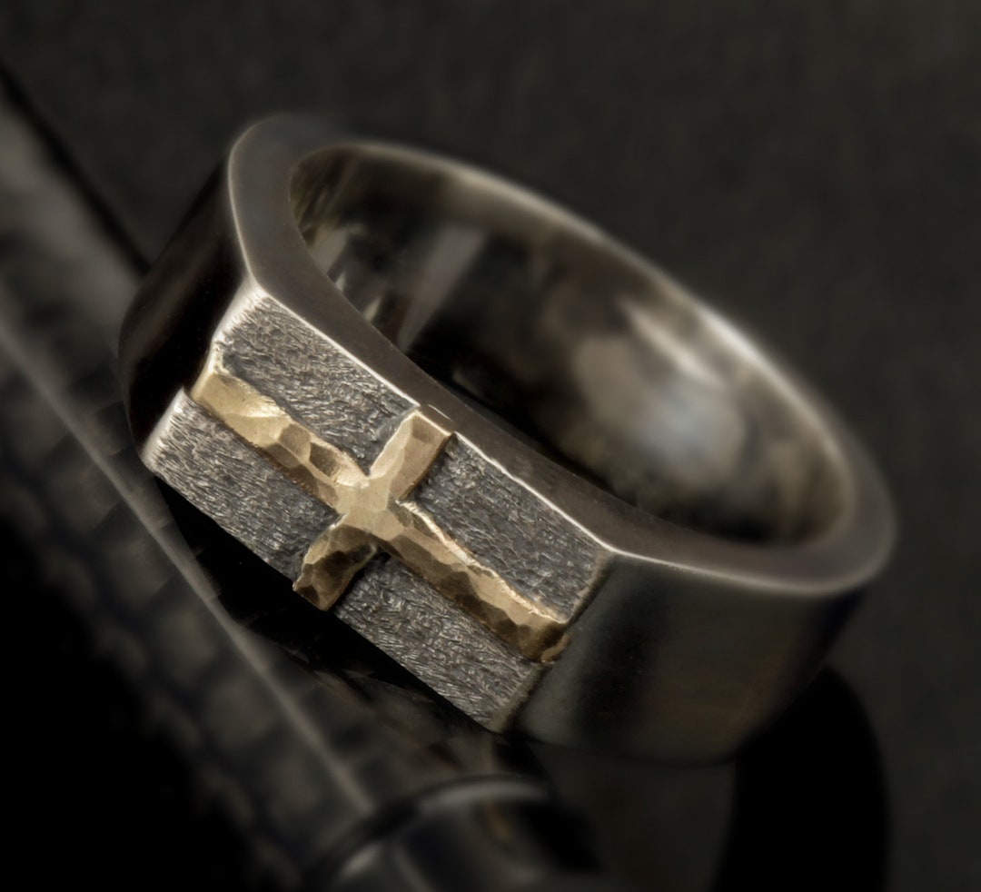 Mens Cross Ring Handmade Unique Ring Mens Jewelry Christian Ring ...