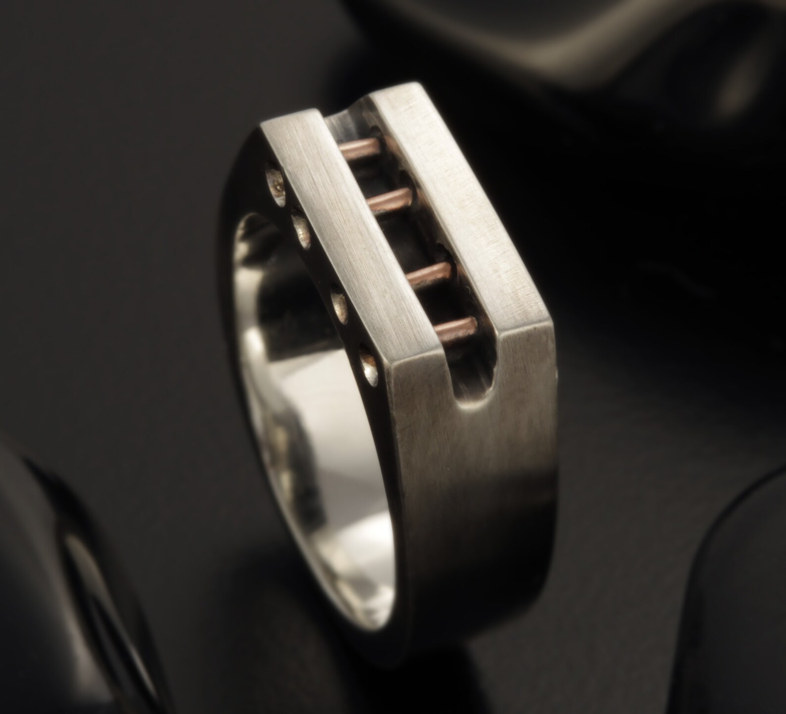 Men Unique Ring Men Silver and Copper Ring Men Signed Ring - Etsy