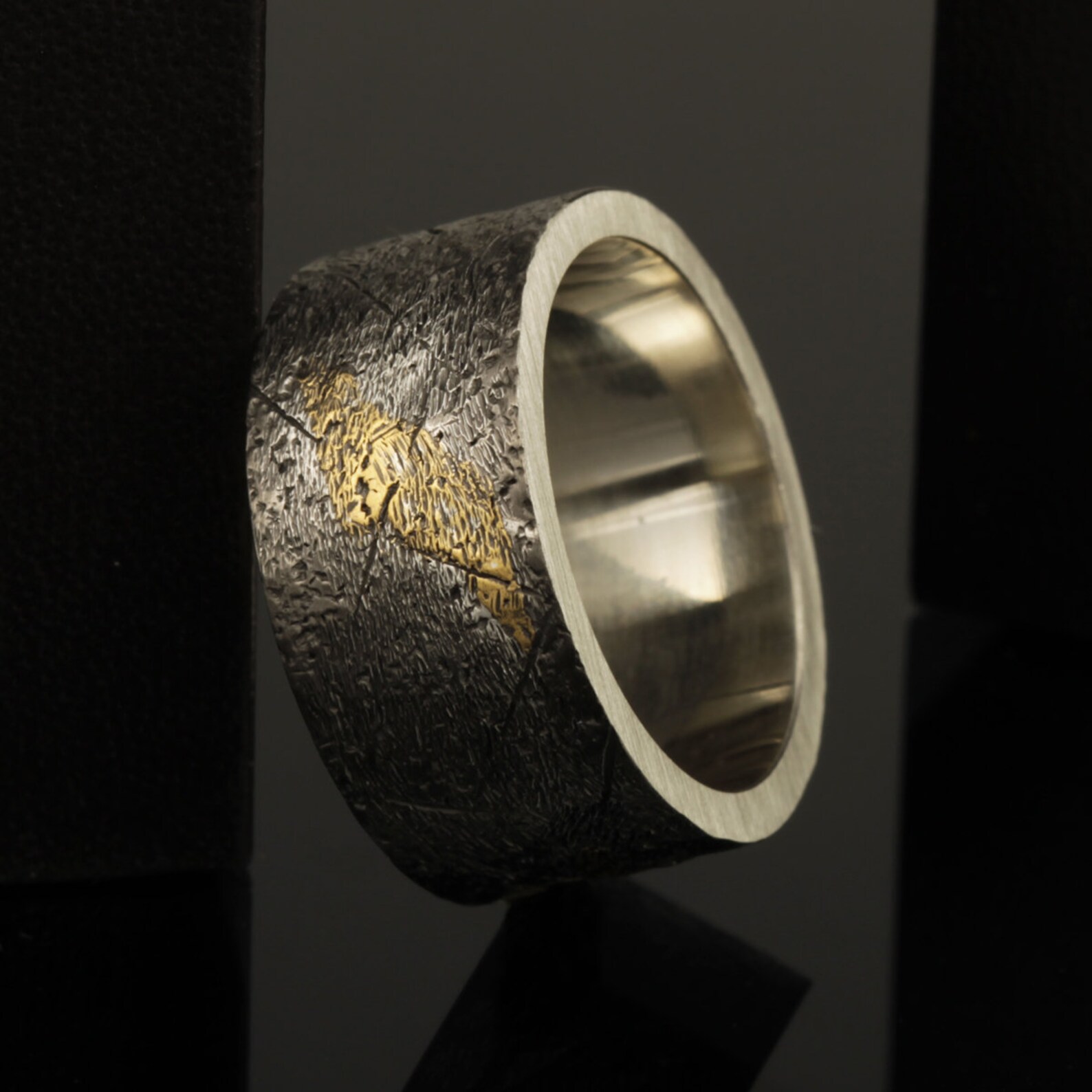 Unique Mens Ring 24K Gold and Sterling Silver Personalized - Etsy