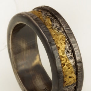 Man rings Men wedding band 24K Gold & Silver Mens Wedding | Etsy