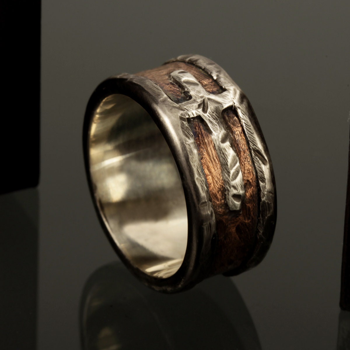 Mens cross ring Man ring Unique man ring Man engagement | Etsy