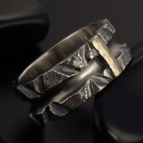 Man Silver Ring Men Wedding Band Men Unique Wedding Ring - Etsy