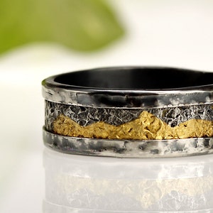 Man rings Men wedding band 24K Gold & Silver Mens Wedding | Etsy