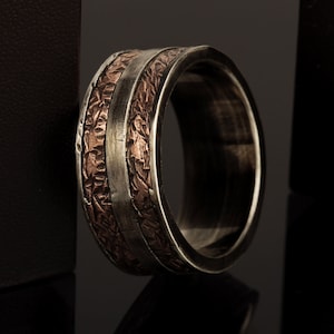 Rustic Men Band, Men Ring, Design Ring, Silver Copper Ring, , Men Gift ...