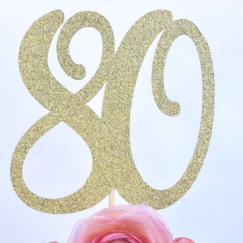 Glitter 80 Cake Topper. Eighty Cake Topper. 80th Birthday. - Etsy
