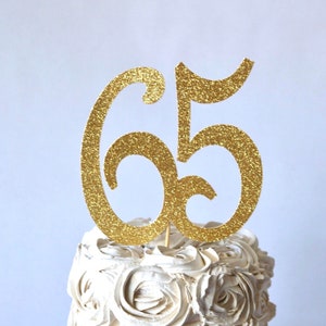 Glitter 65 Cake Topper, 65 & Blessed Cake Topper, 65 Topper, 60th Cake ...
