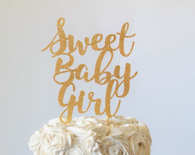 Sweet Baby Girl Cake Topper Baby Shower Cake Topper Gender | Etsy