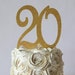 Glitter 20 Cake Topper, Big 20, Happy 20th Birthday, Glitter 20, Gold ...