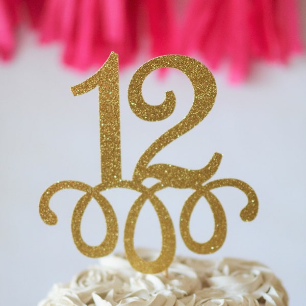Number 12 Birthday Cake Topper - Etsy