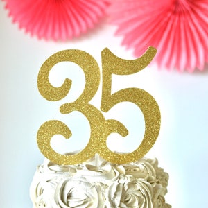 Glitter 35 Thirty Five Topper, 35th Birthday, 35 Birthday Pick, Glitter ...