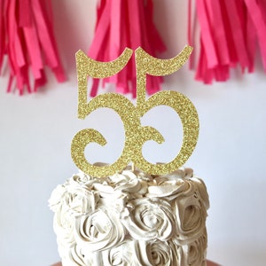 55 Cake Topper | 55 & Fabulous Cake Topper| 55 Years Young| 55th ...