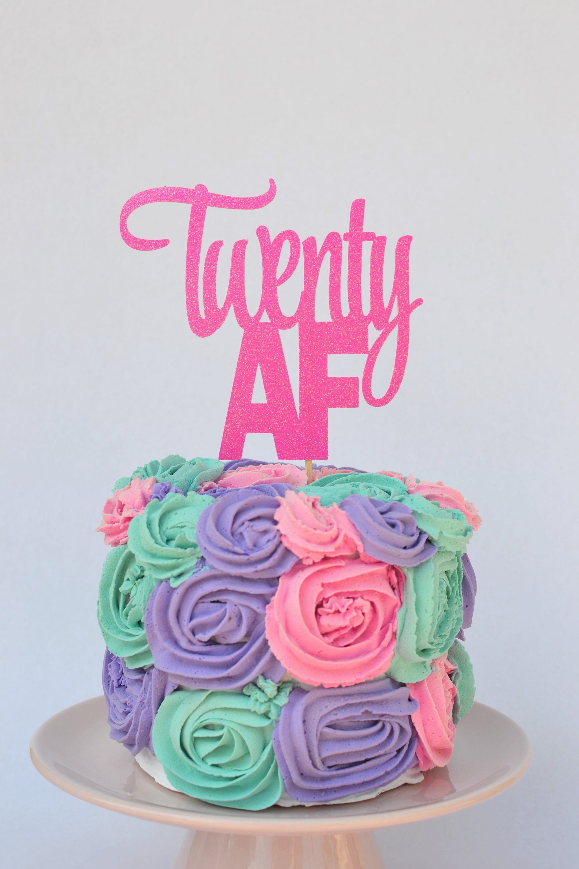 Glitter Twenty AF Cake Topper Big 20 Happy 20th Birthday - Etsy