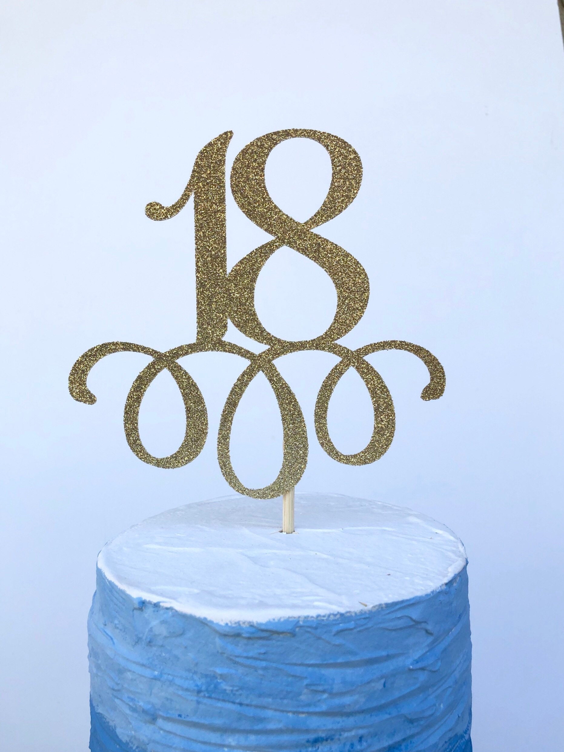 Glitter 18 Birthday Age Cake Topper 18th birthday eighteen | Etsy